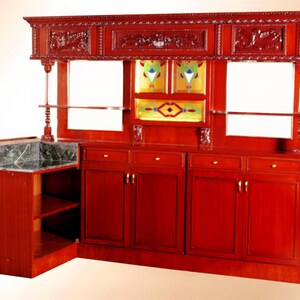 9ft Maple Pub Bar With Mahogany Finish - Bar Set Furniture - Bar 281 - Etsy