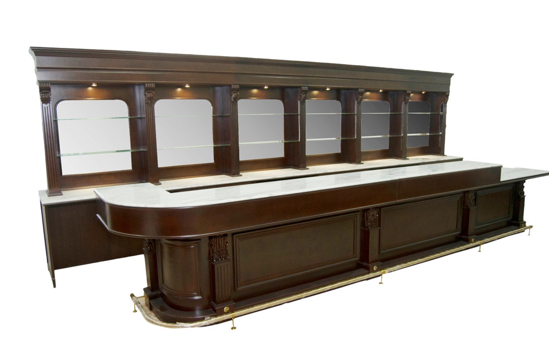 21 Ft Wooden Commercial Bar With Overhang – Bar WNL124 - Etsy