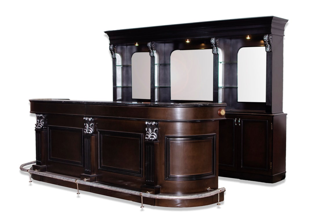 10 Ft Modern Dark Custom Wooden Bar - Bar WNL61 - Etsy