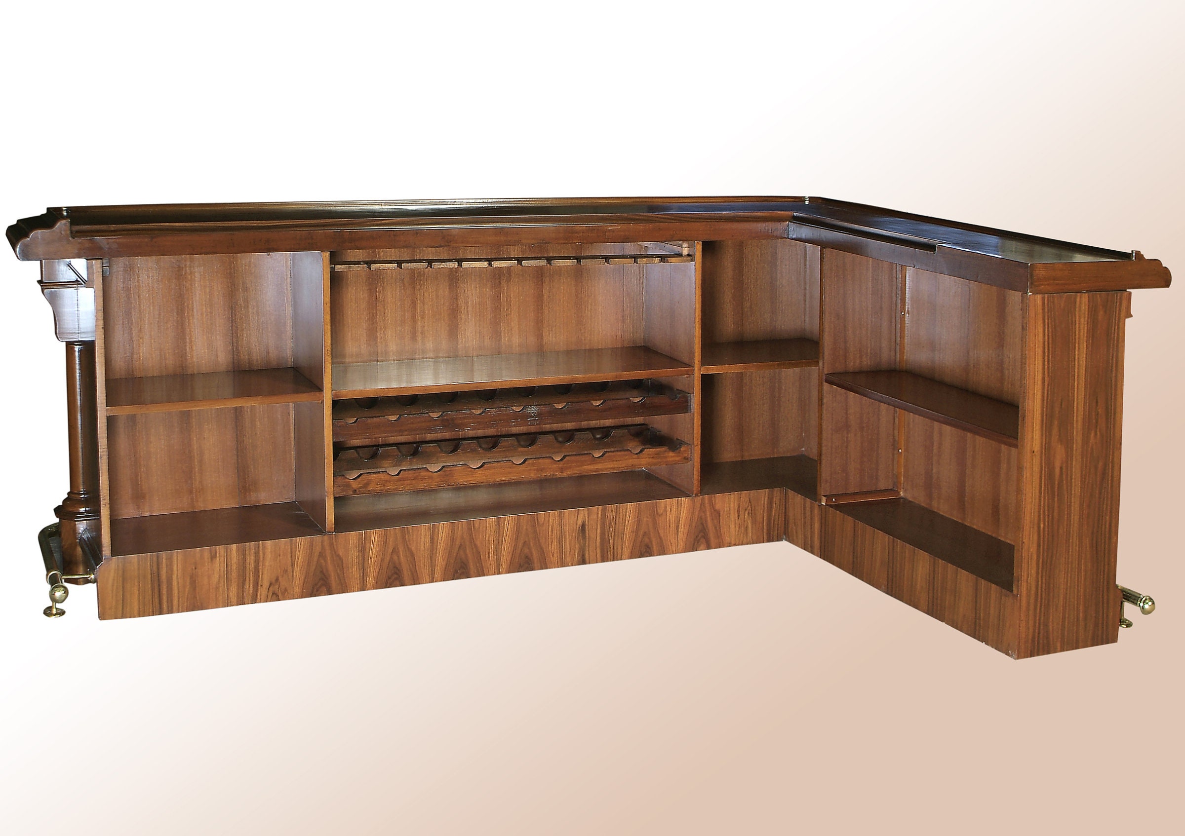 10ft Beechwood Bar With Oval Panels & Marble Top - Home and Commercial ...