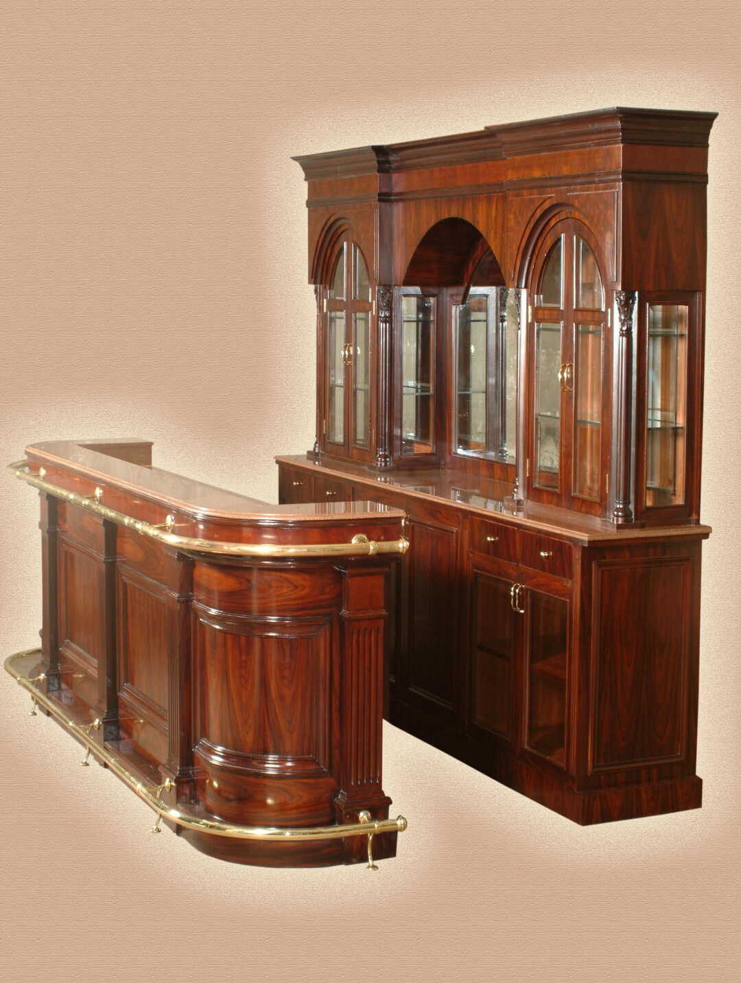 11.5 Ft Rosewood European Bar With Marble Top Home Bars / - Etsy
