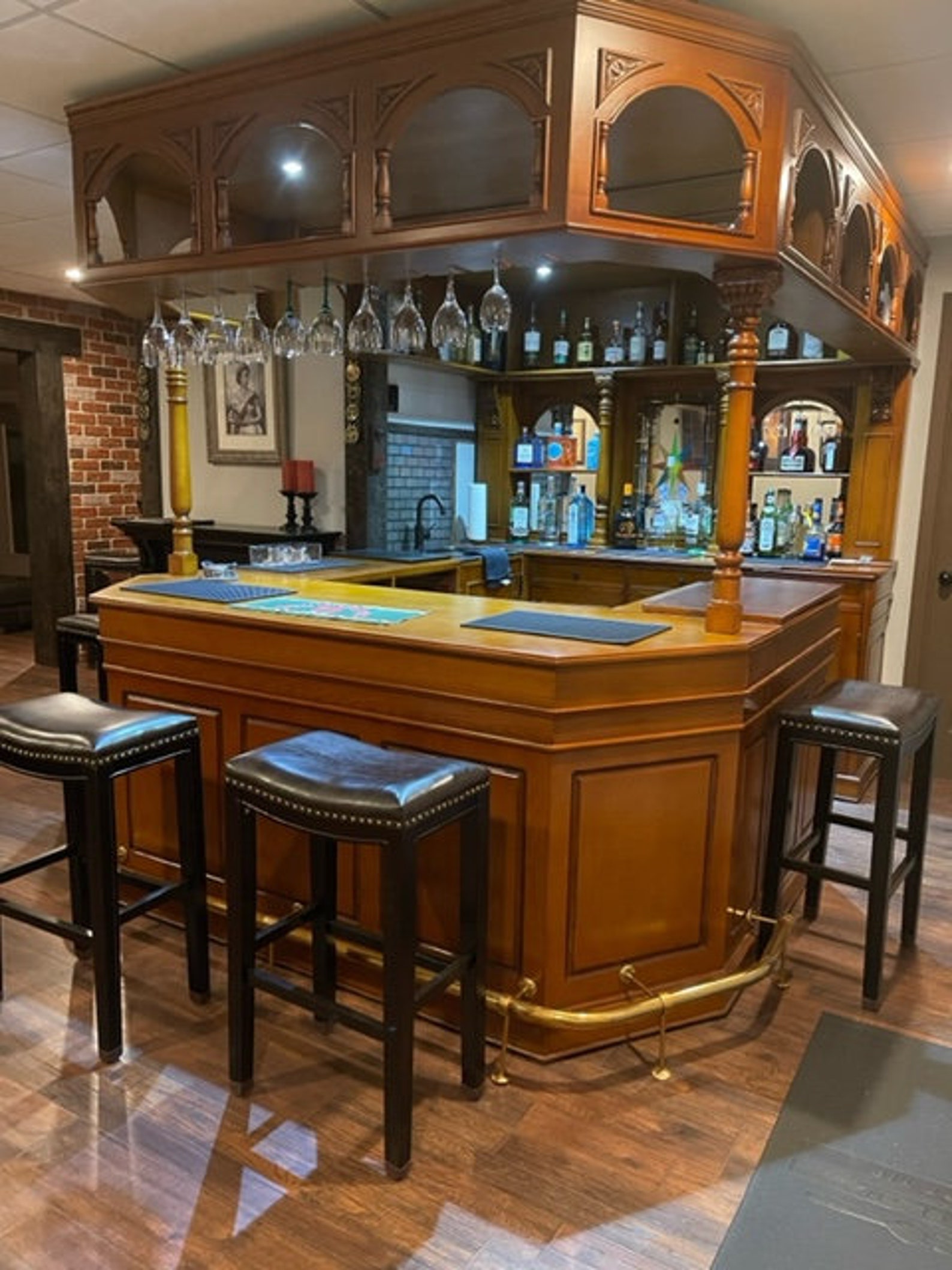 Small English Pub Bar With Canopy & Sink – Bar WNL151 - Etsy