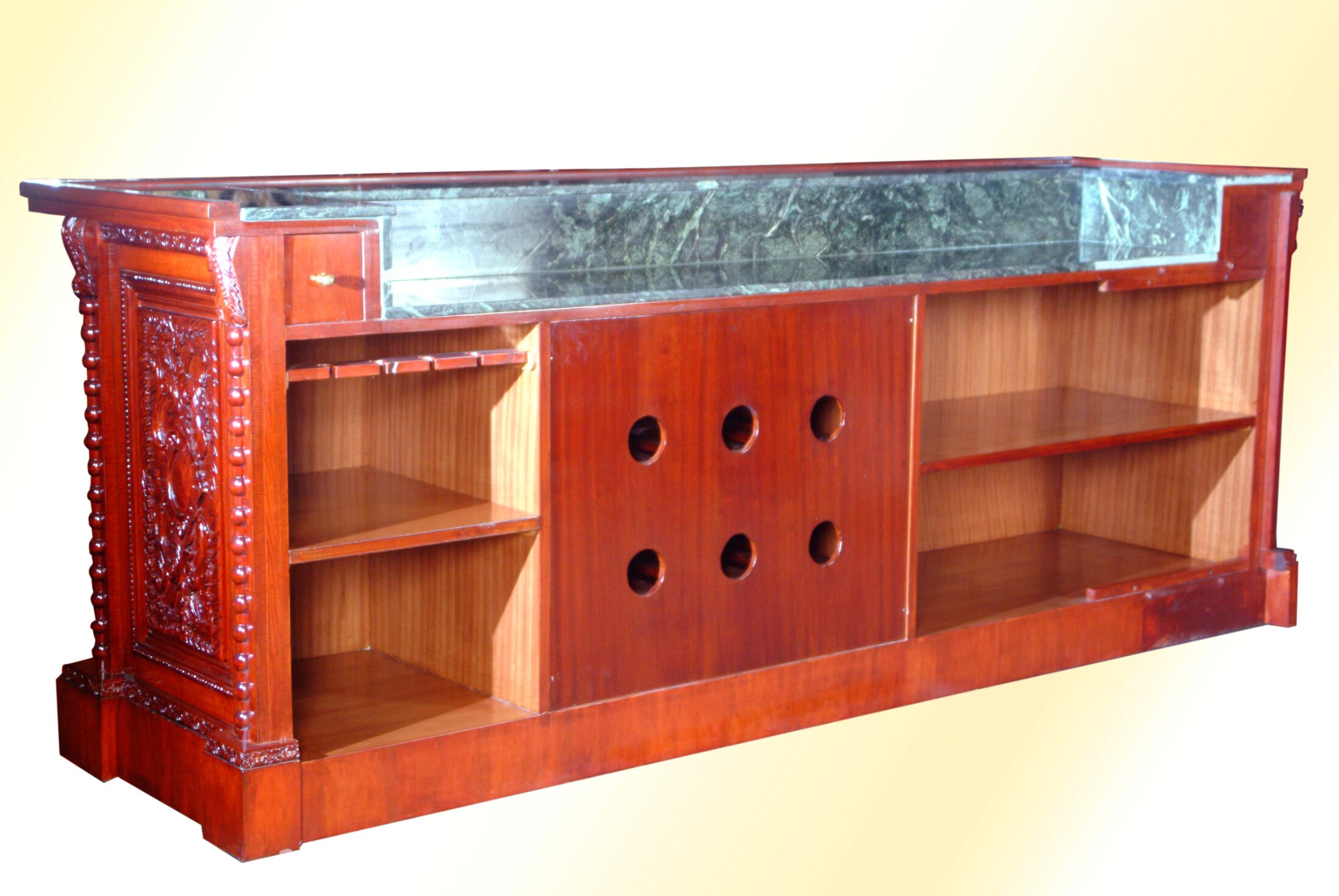 9ft Maple Pub Bar With Mahogany Finish - Bar Set Furniture - Bar 281 - Etsy