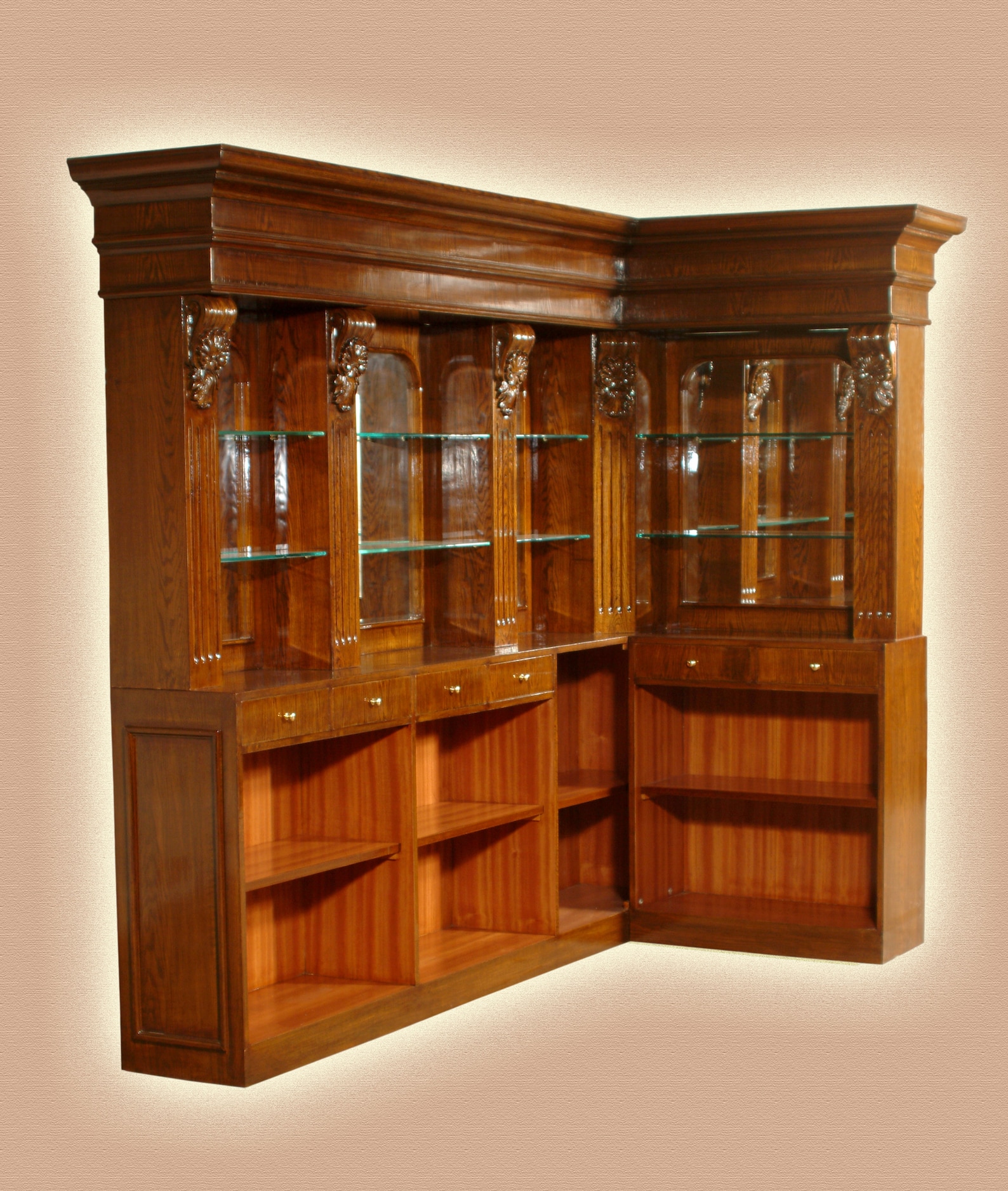 8.5 Ft. Oak Wood Cocktail Bar With Marble Top - Recreation Furniture ...