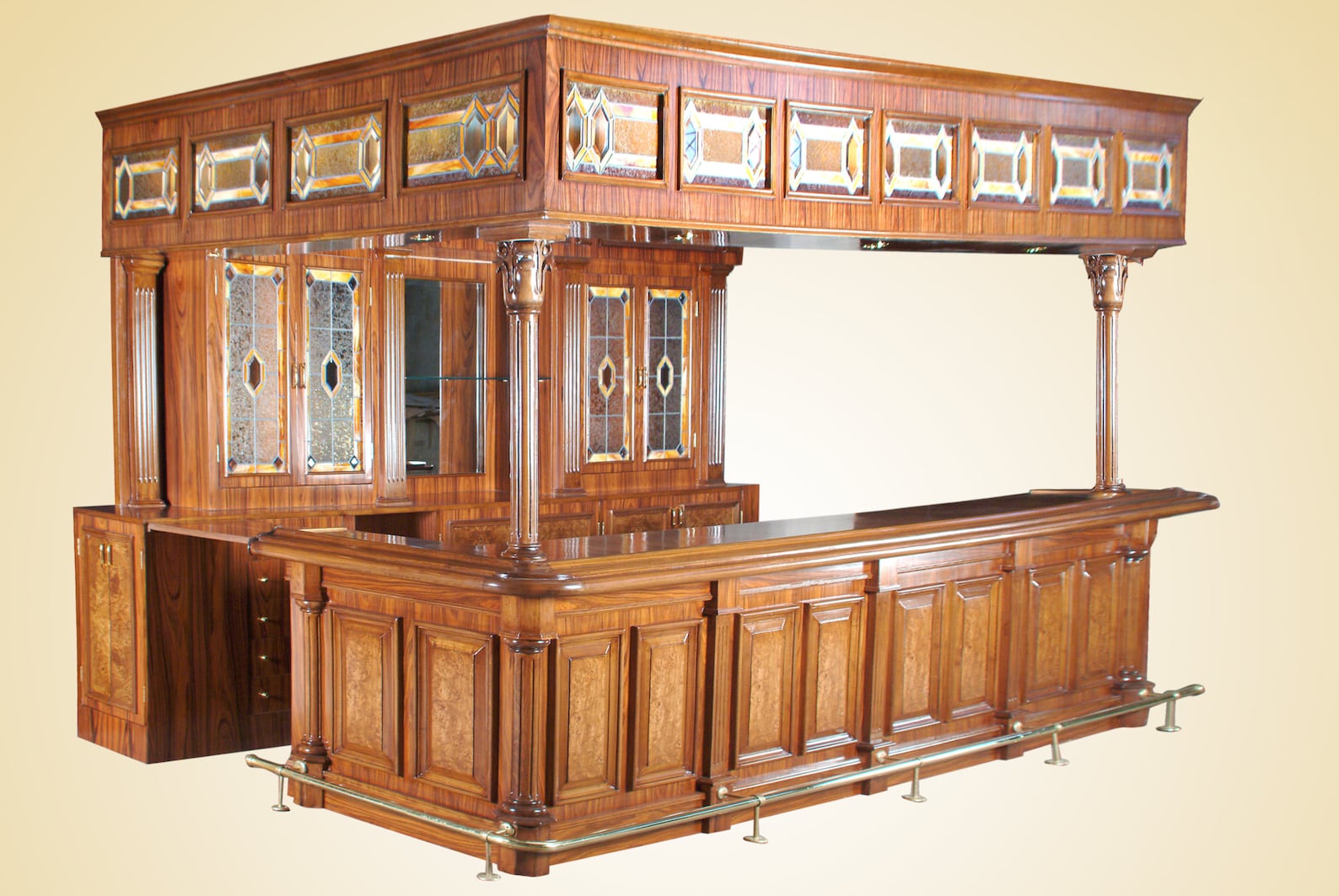 14ft Rosewood English Pub Bar With Brass Footrest - Bar 272BA - Etsy