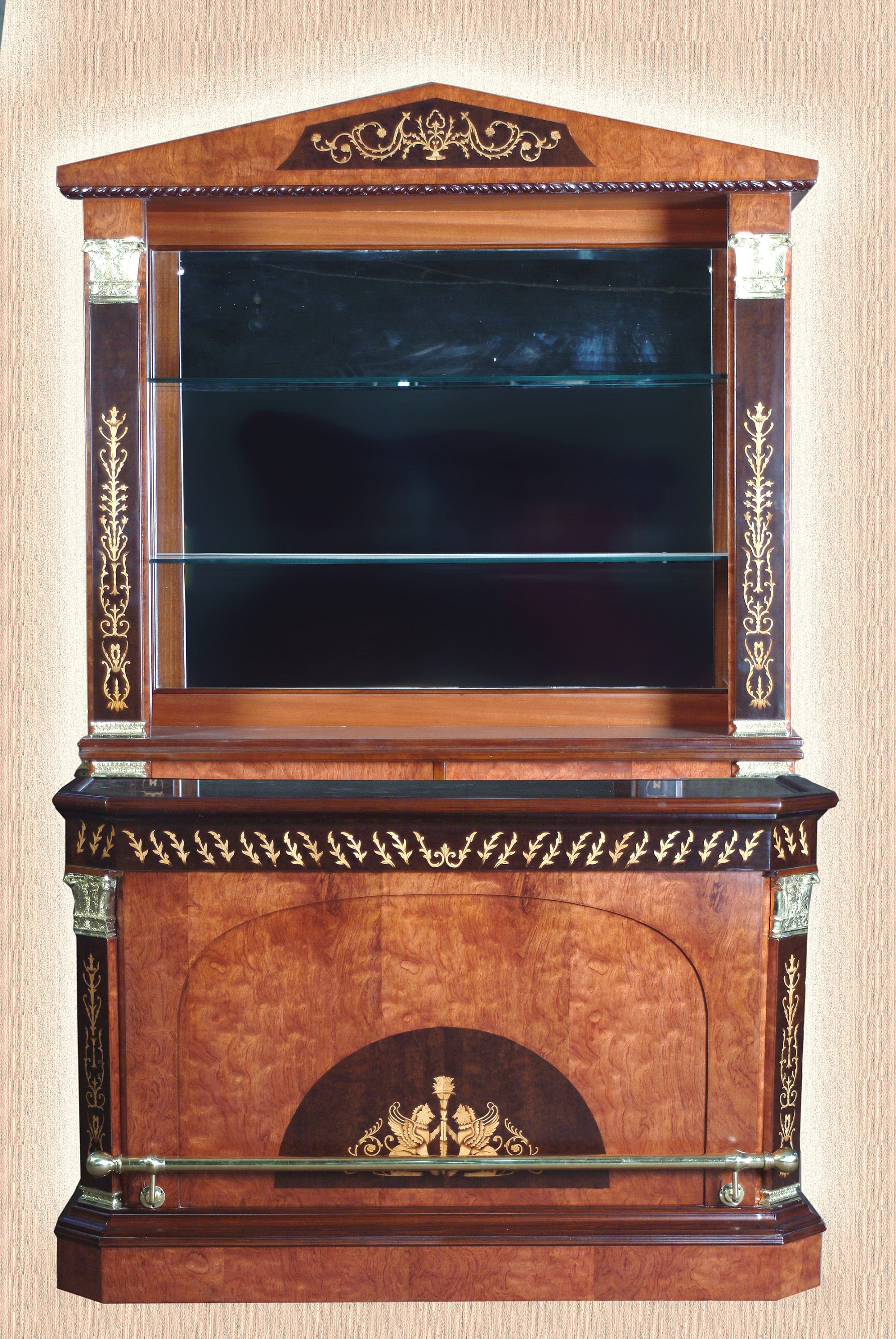 5 Ft Inlaid Beechwood / Walnut Home Bar - Wood Bar - Bar 242 - Etsy