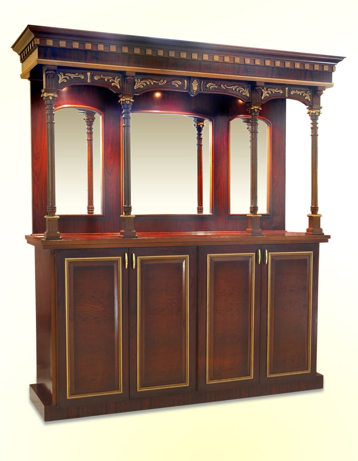 6.5 Ft Beechwood Wine / Liquor Home Bar - Game Room Bars - Bar 129MOD ...