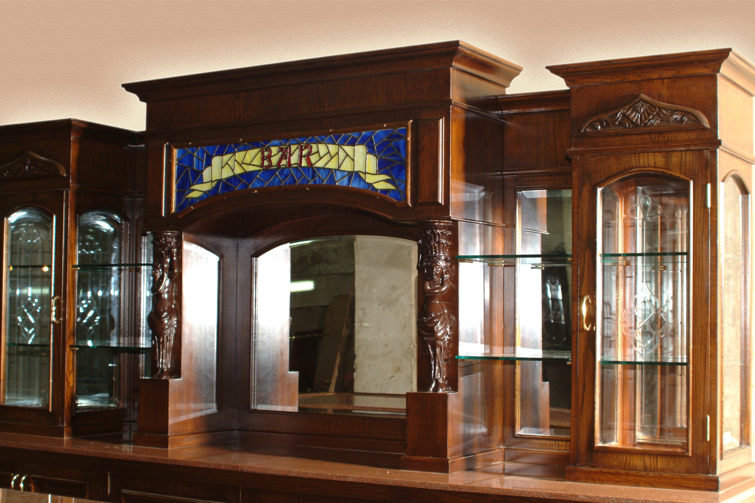 12ft Solid Wood Bar With Marble Top - Home or Commercial Bar - Bar ...