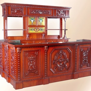 9ft Maple Pub Bar With Mahogany Finish - Bar Set Furniture - Bar 281 - Etsy