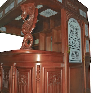 9 Ft. Oak Wood Cocktail Dragon Bar With Wooden Top – Bar 6406 - Etsy