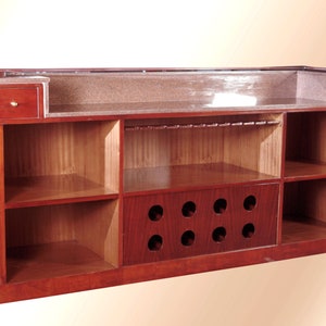 8ft Maple Home Bar – Mahogany Finish & A Marble Top - Bar 280 - Etsy