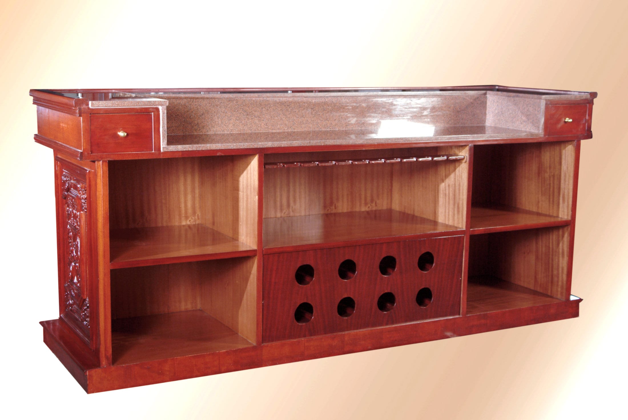 8ft Maple Home Bar – Mahogany Finish & A Marble Top - Bar 280 - Etsy