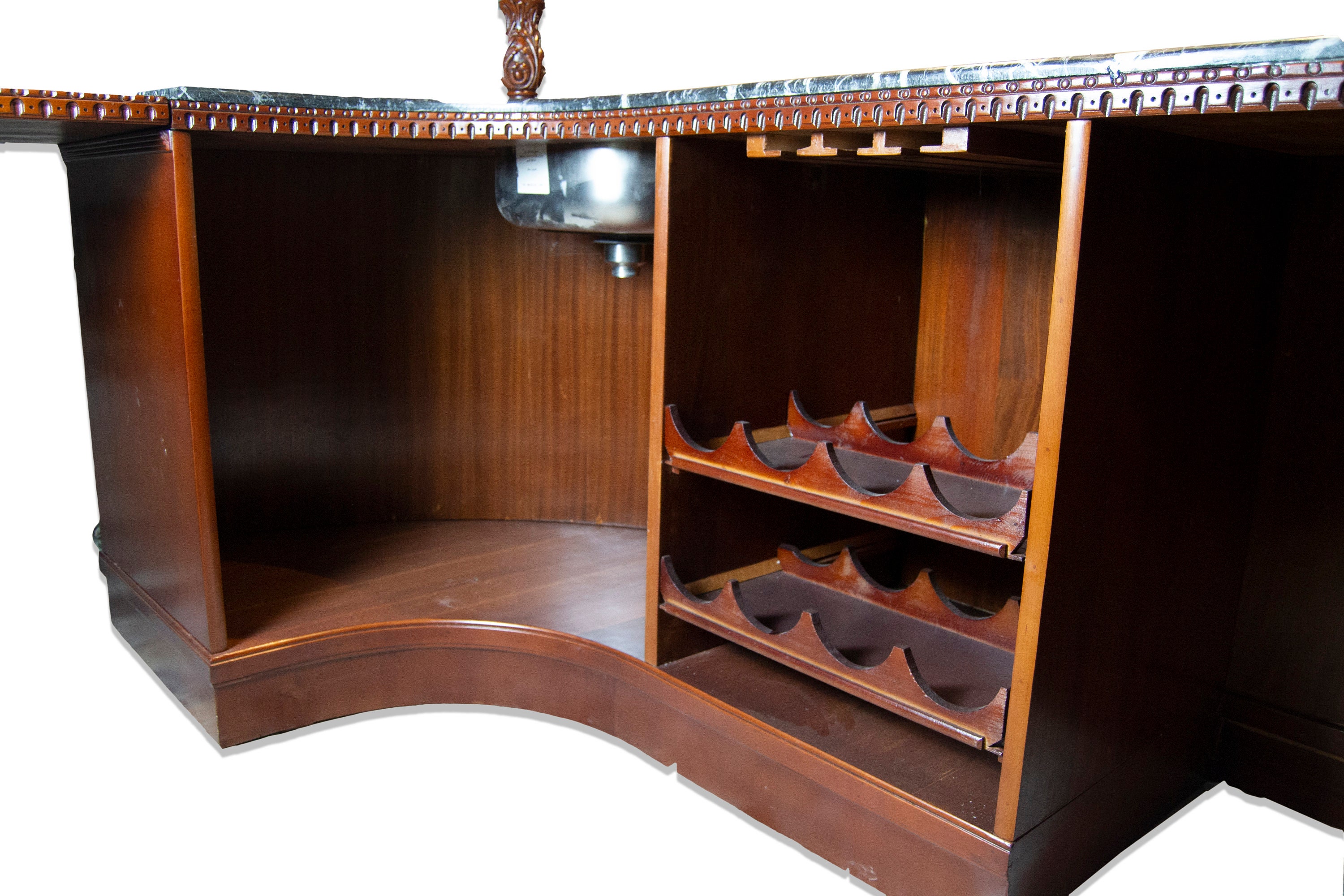 8.0 Ft. Canopy Oak Wood Cocktail Bar With Marble Top Bar - Etsy