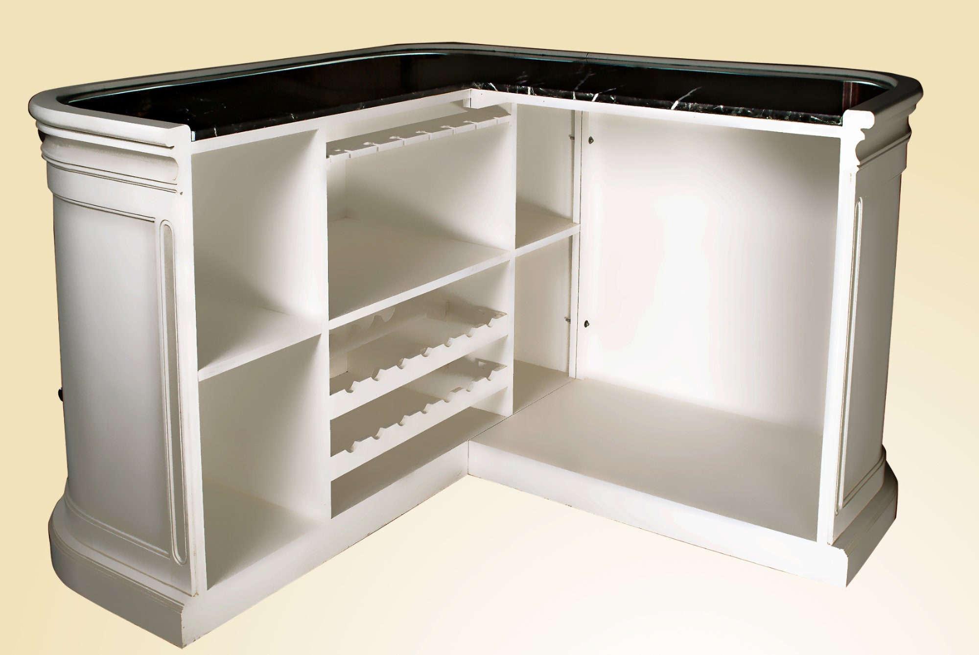 5.5 Ft Whitewash Bar Counter / Corner L-shaped Home Bar - Game Room ...