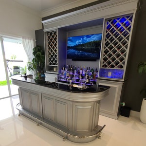 Silver Florida Style Bar Set With Wine Racks – WNL117 - Etsy