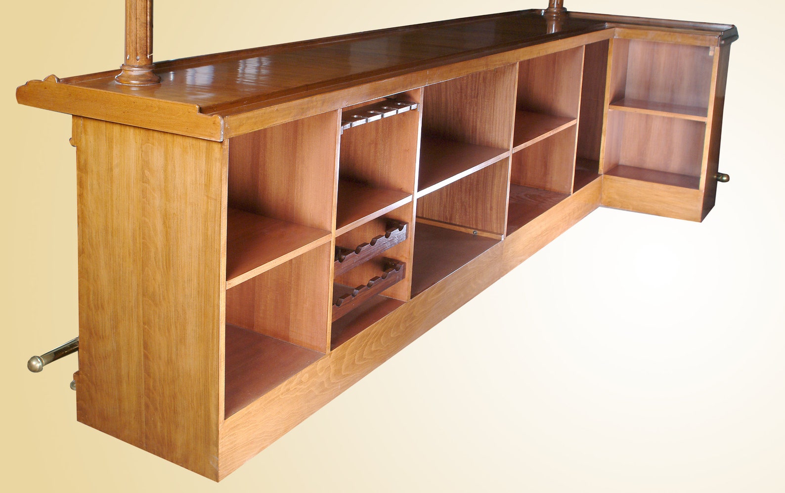 14ft Beechwood Cocktail Bar With Brass Footrest - Wooden Bar - Bar ...