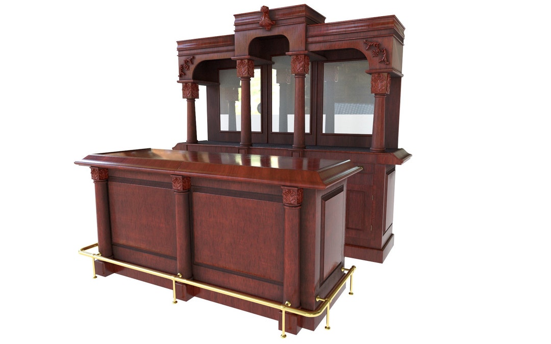 9ft Del Monte Classical Brunswick Bar With Brass Rail – Bar WNL162 - Etsy