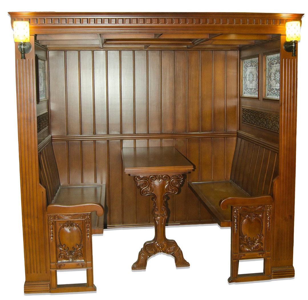 8.0 Ft. Oak Wood Restaurant Booth Seating/benches With Tiffany - Etsy
