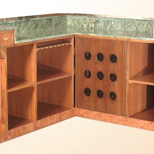 6 Ft. Beechwood Cocktail Bar With Marble Top - Wine Bar - Bar 129COR - Etsy