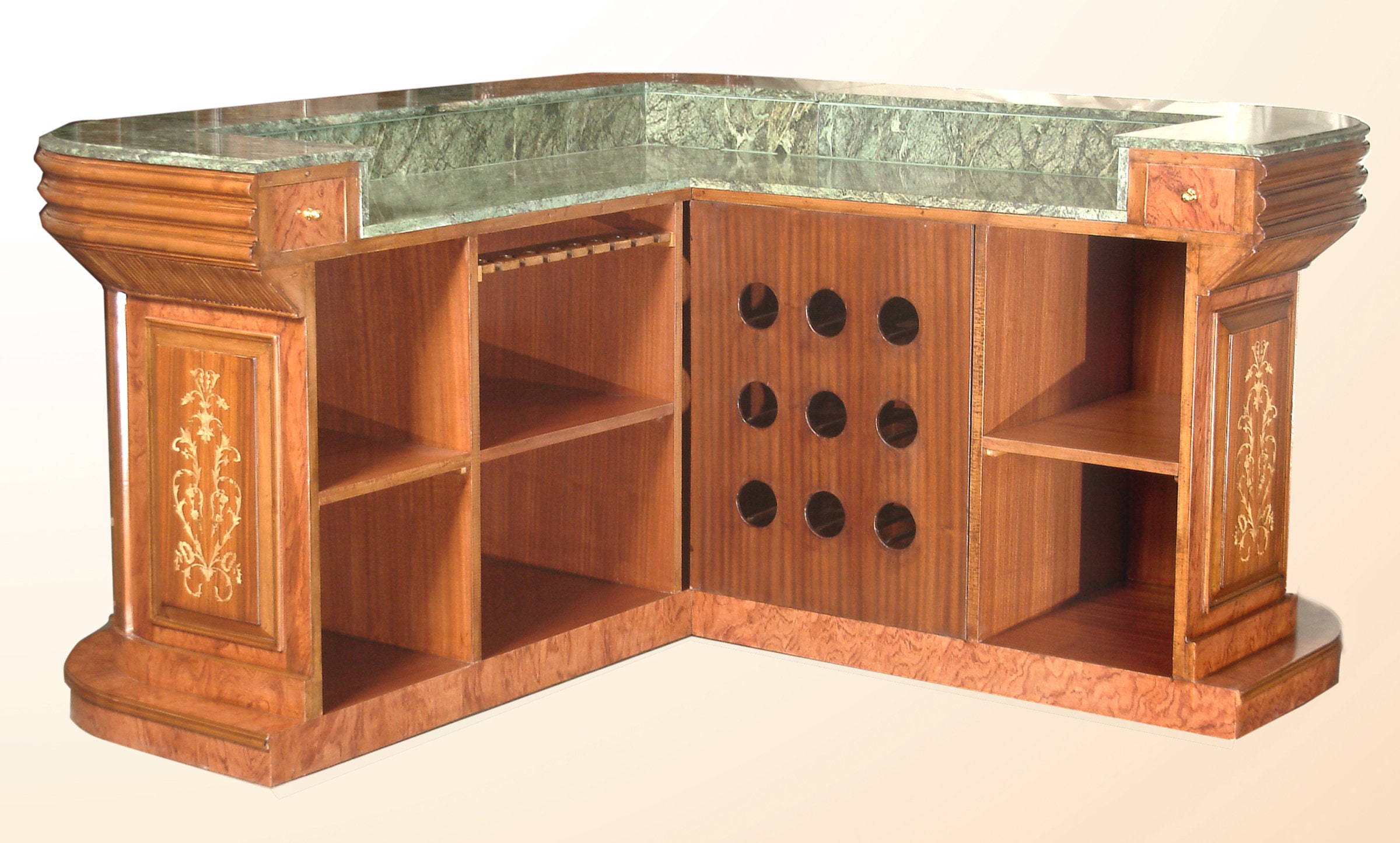 6 Ft. Beechwood Cocktail Bar With Marble Top - Wine Bar - Bar 129COR - Etsy