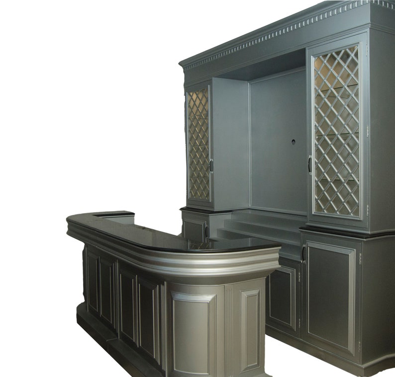 Silver Florida Style Bar Set With Wine Racks – WNL117 - Etsy