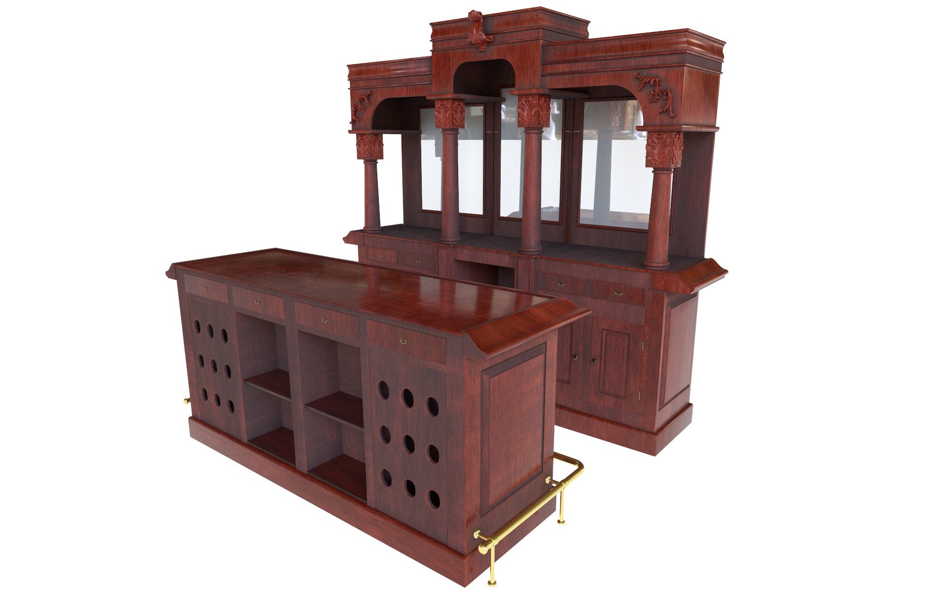 9ft Del Monte Classical Brunswick Bar With Brass Rail – Bar WNL162 - Etsy