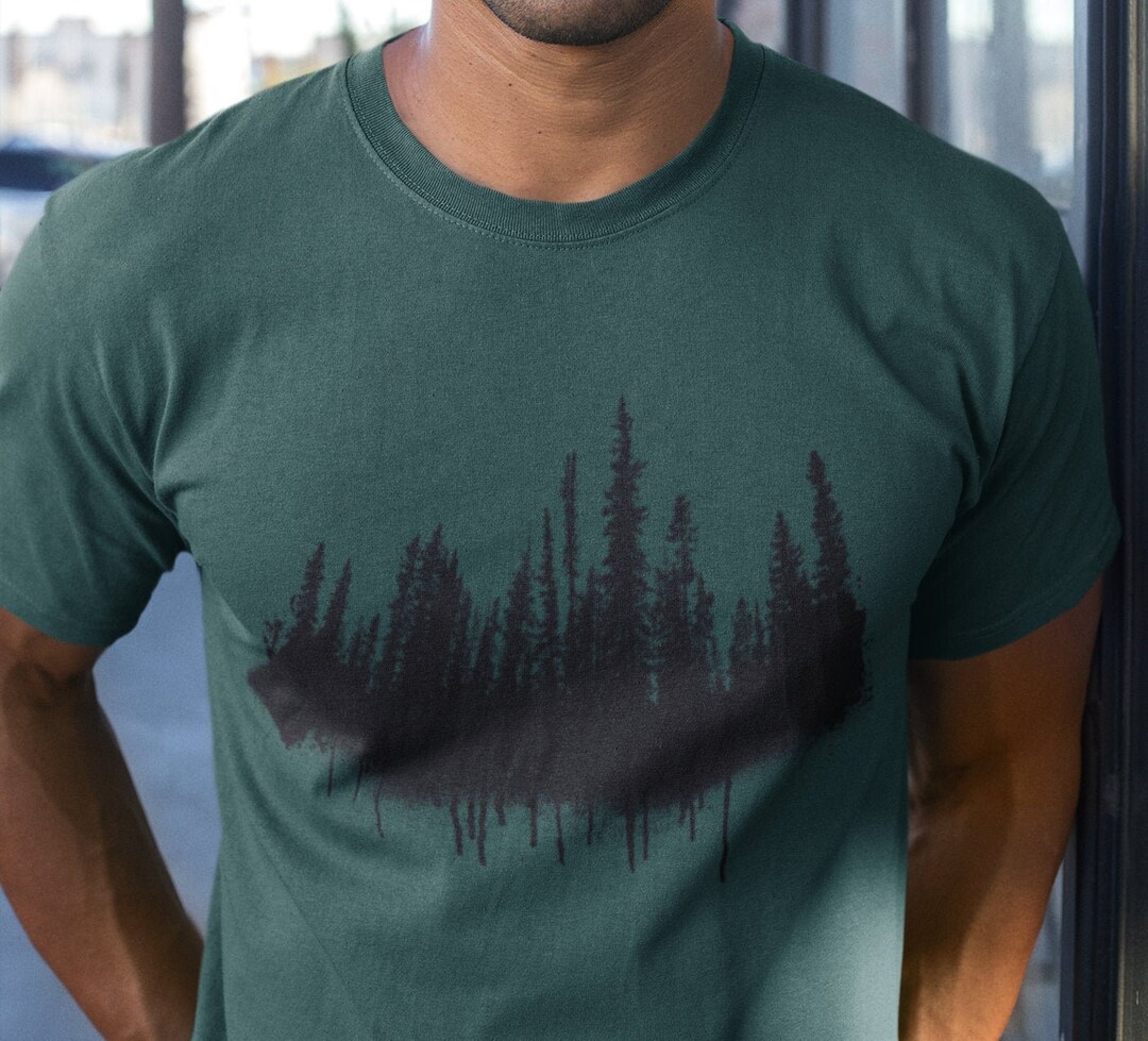 Men's Forest Shirt, Mens Graphic Tee, Pine Tree Forest Shirt, Nature T ...