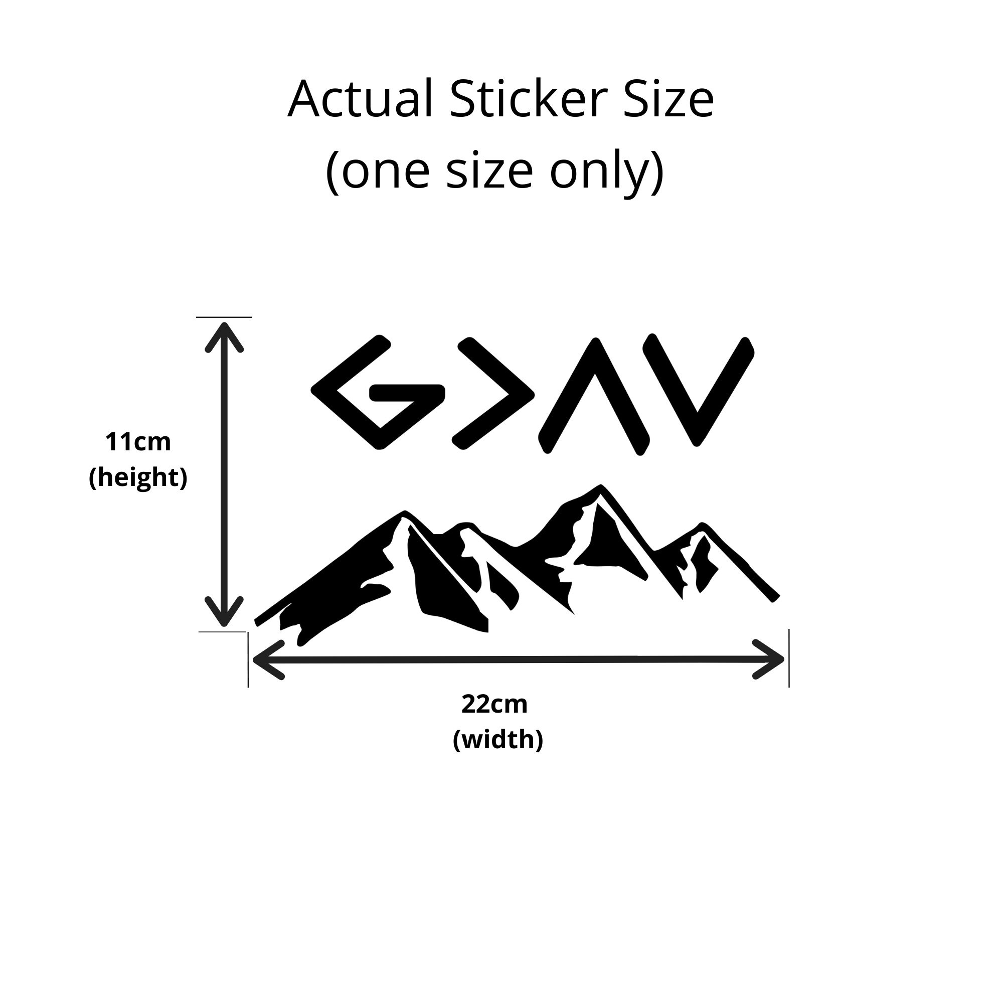 God is Greater mountains Christian Mirror Vinyl Sticker - Etsy