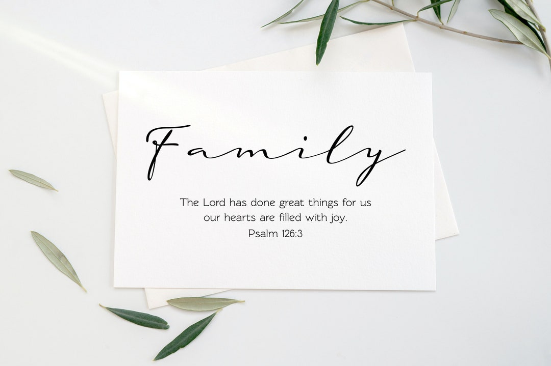 Family INSTANT DOWNLOAD With Bible Verse Psalms 126:3 Family Digital ...
