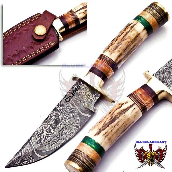 Damascus Deer Knife - Etsy