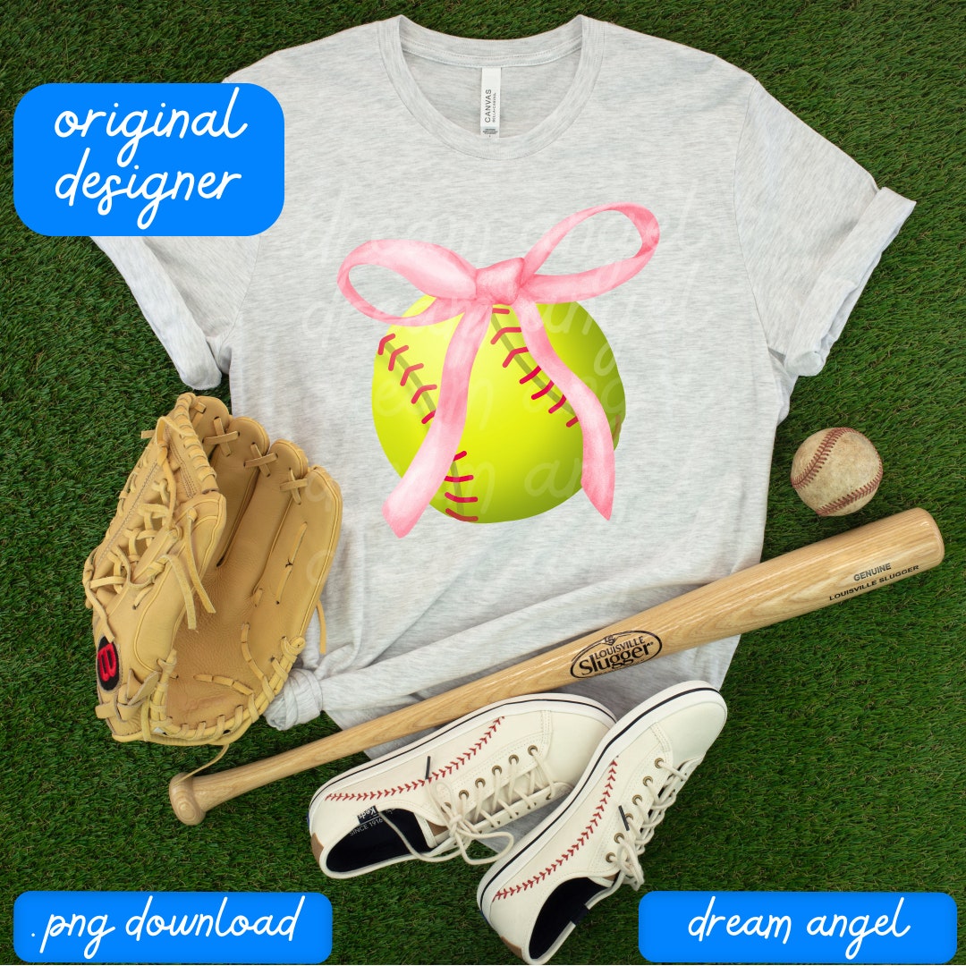 Softball and Bows Png Coquette Aesthetic Preppy Mama Gameday Sports ...