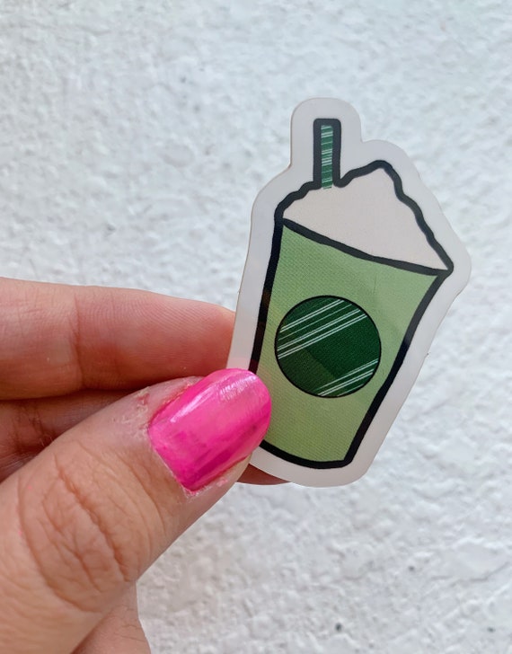 Matcha Green Tea Sticker Cold iced Blended Tea Straw Drink | Etsy