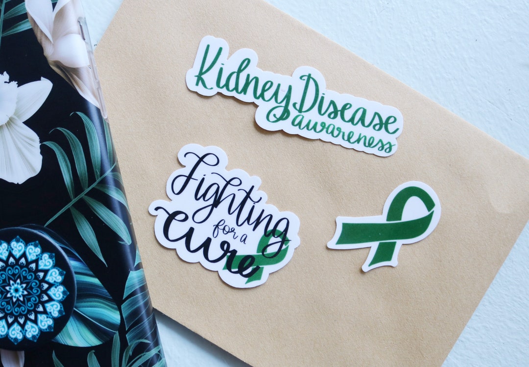 Kidney Disease Sticker Pack Kidney Disease Awareness Green - Etsy Canada