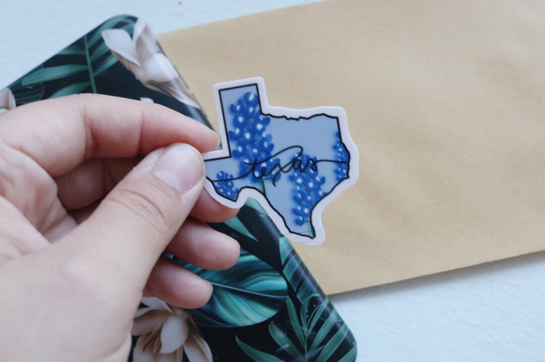 Mini Texas Bluebonnet Sticker, Texas Sticker, Bluebonnet Sticker, Texas ...