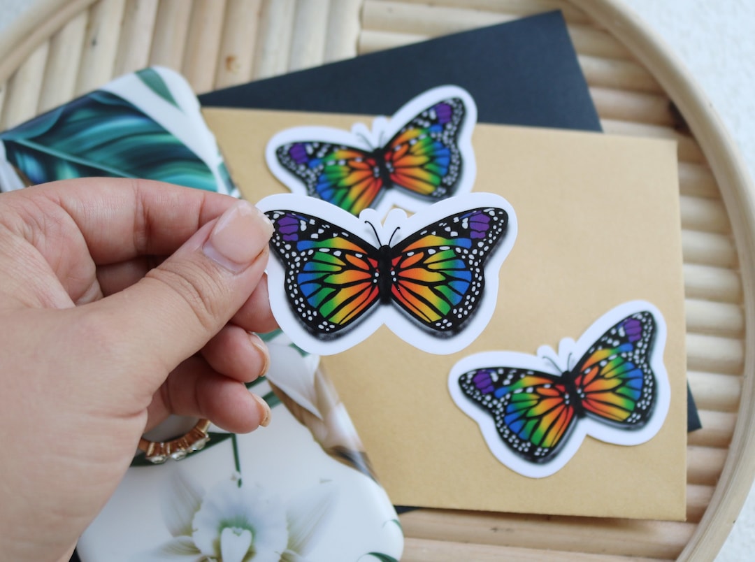 Pride Butterfly Sticker Rainbow Butterfly Pride Love - Etsy