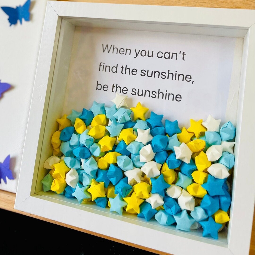Motivational Shadow Box, Paper Star Art, Home Decor, Office Decor ...