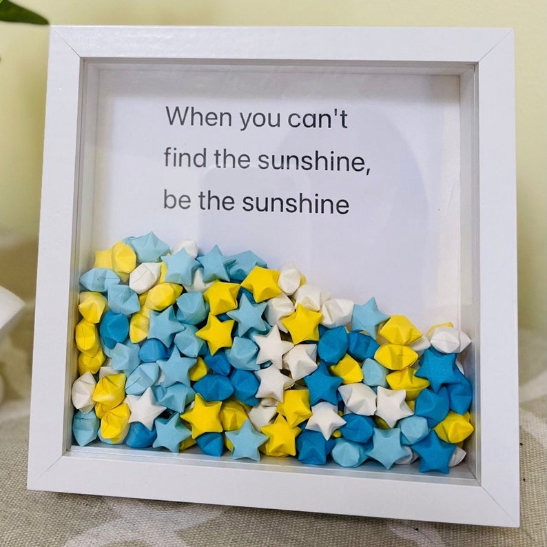 Motivational Shadow Box, Paper Star Art, Home Decor, Office Decor ...