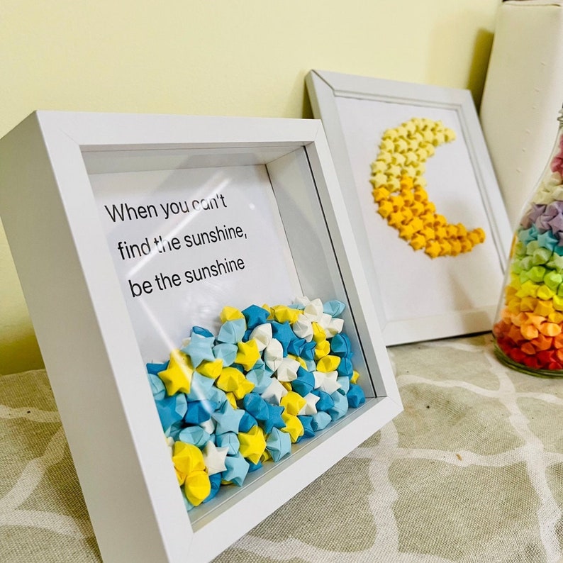 Motivational Shadow Box, Paper Star Art, Home Decor, Office Decor ...