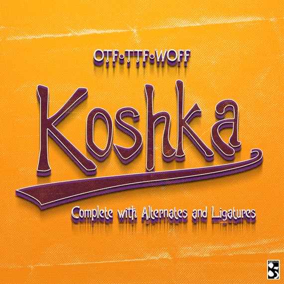 Koshka Font. OTF TTF and WOFF Format. for Print Digital - Etsy Canada