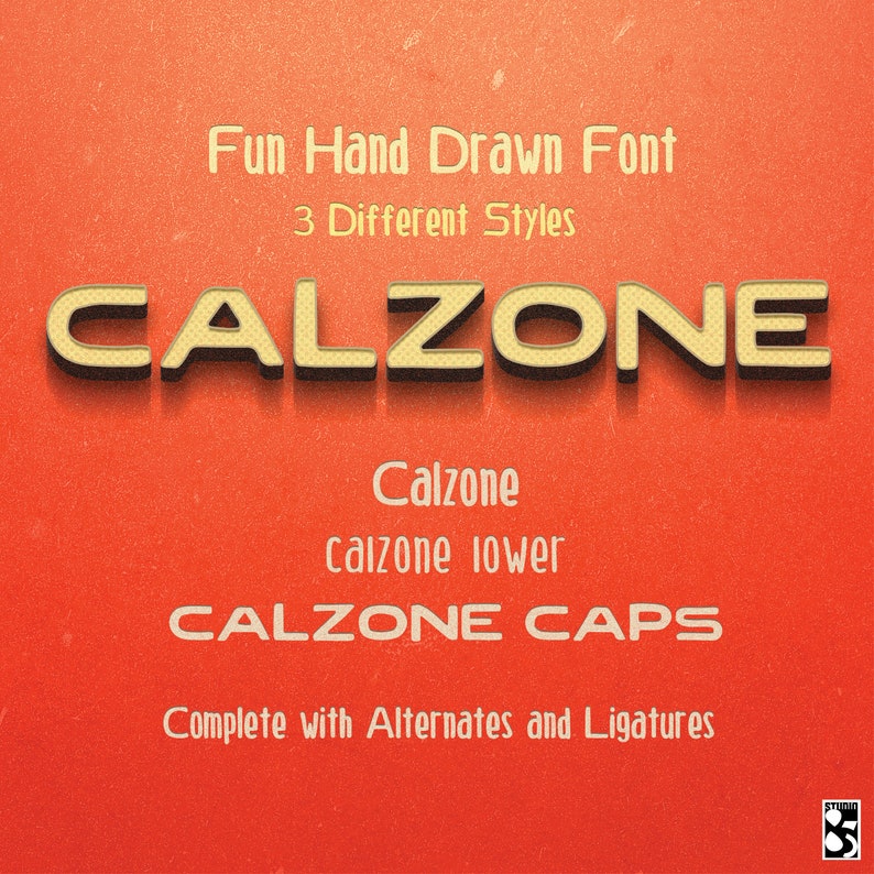Calzone - Font. OTF, TTF and WOFF Format. for Print, Digital, Web. - Etsy