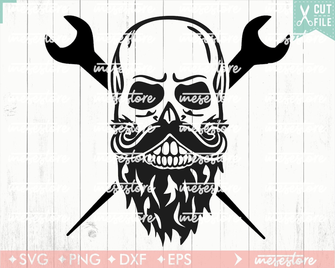 Ironworker SVG File, Ironworker Skull With Beard SVG File, Svg Dxf Eps ...
