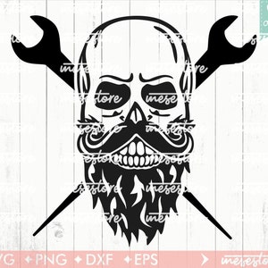 Ironworker SVG File, Ironworker Skull With Beard SVG File, Svg Dxf Eps ...