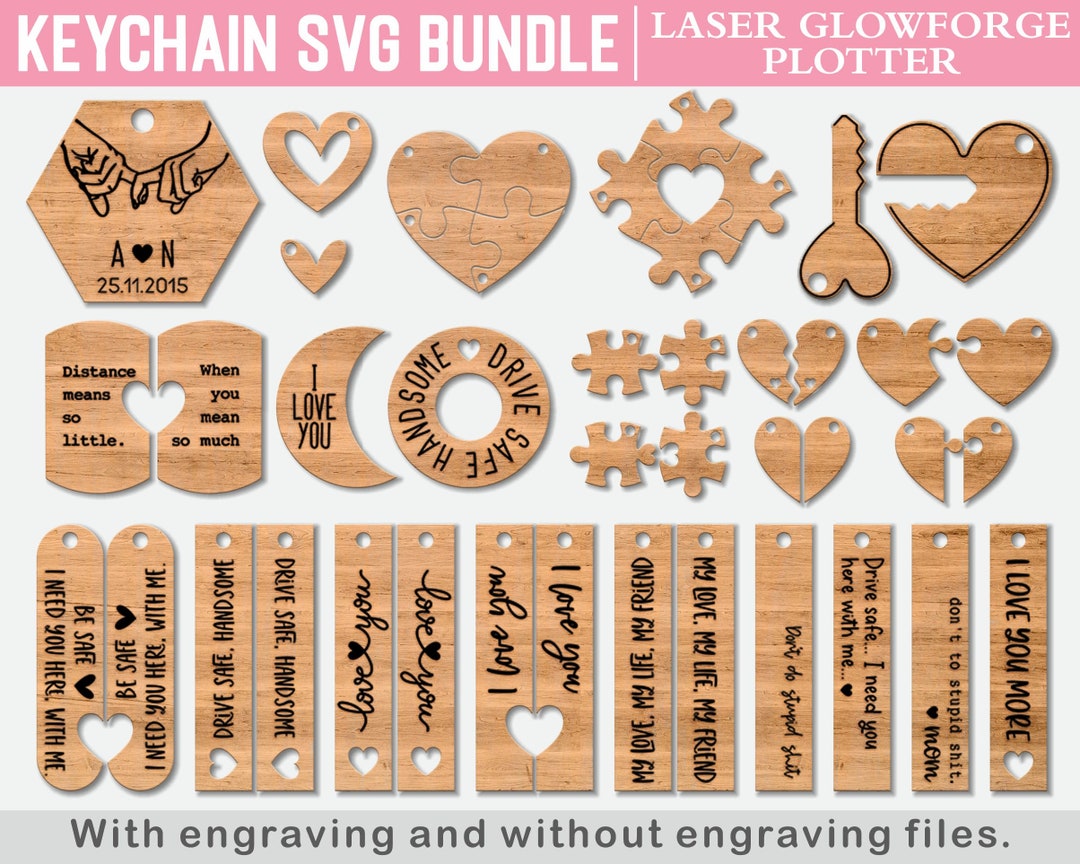 Keychains Frame for Vantine Day, Glowforge Svg File, Valentine's Day ...