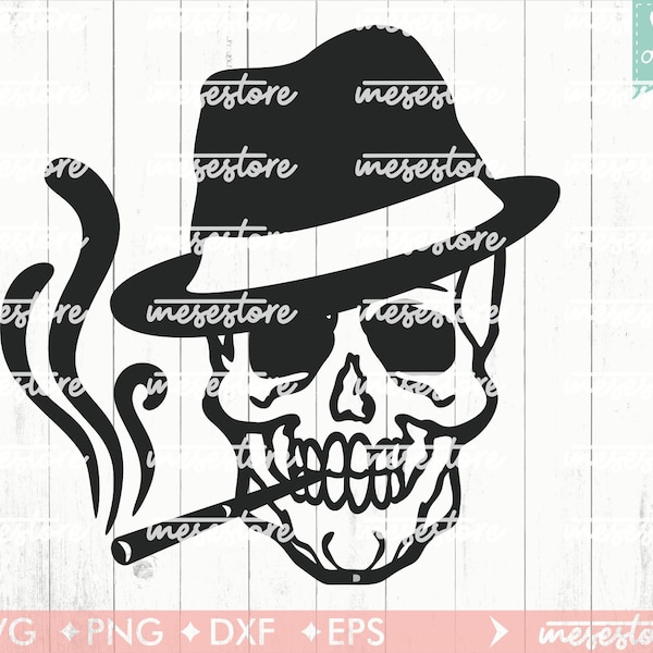 Smoking Skull Svg - Etsy