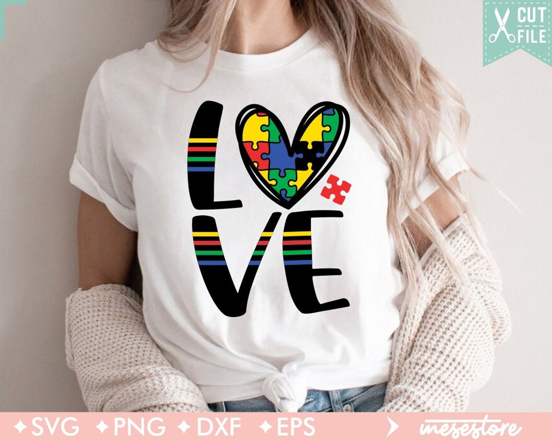 Love Autism Svg, Love Cut File, Love Autism Design Svg, Love Autism Cut ...