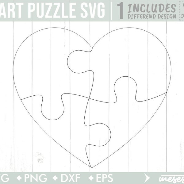 Four Piece Puzzle Svg - Etsy