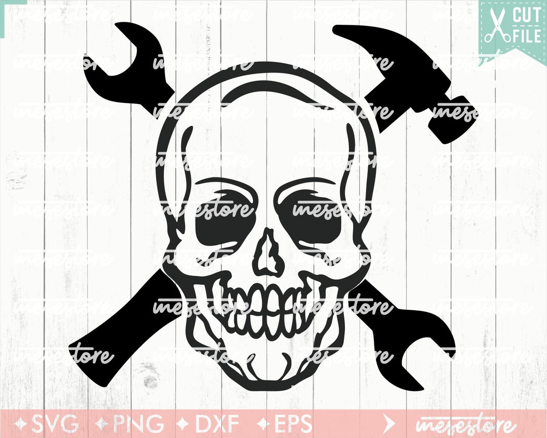 Union Carpenter Skull With SVG File, Mechanic Skull SVG File, Svg Dxf ...