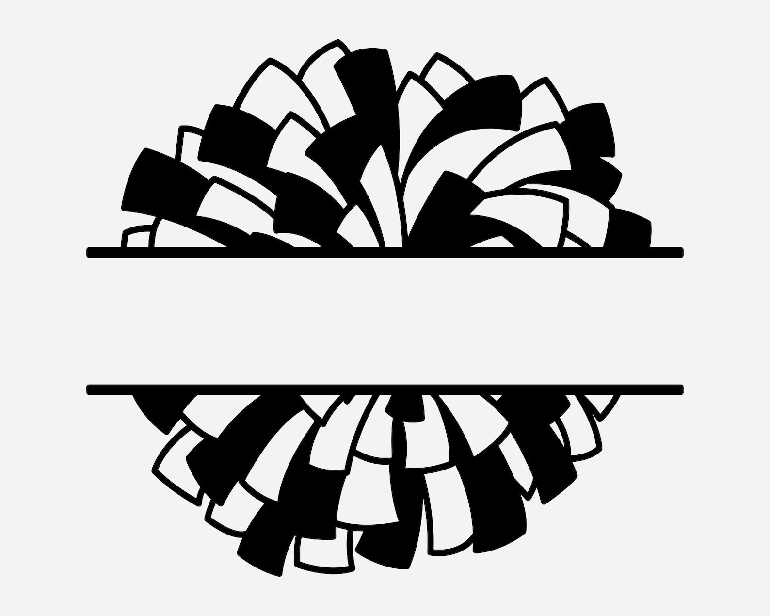 Pom Pom Split Monogram Svg Cheerleader Svg Svg Dxf Eps Png - Etsy
