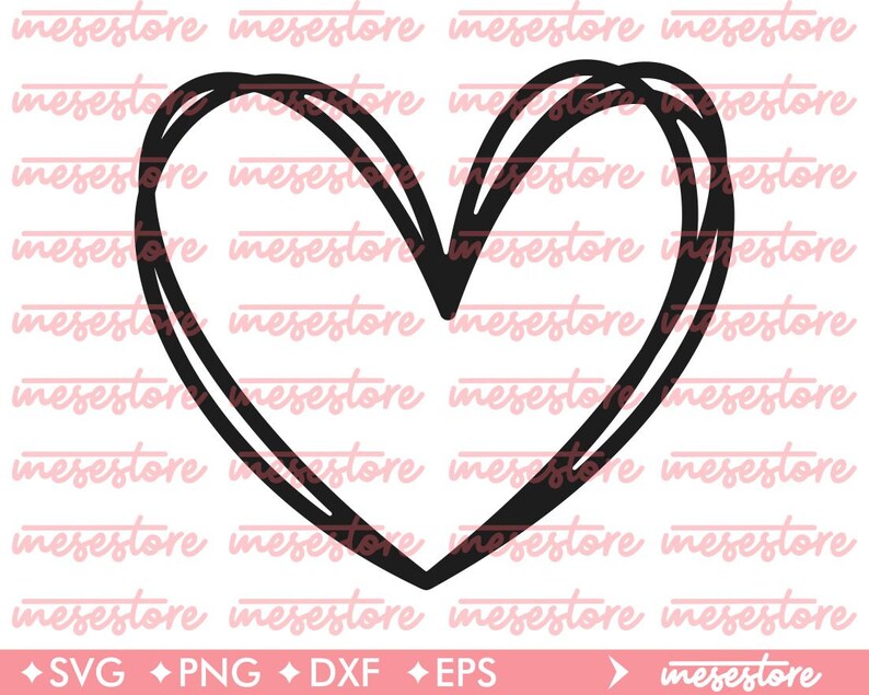 Doodle Heart SVG Heart Svg Svg Dxf Eps Png Files for Cutting | Etsy