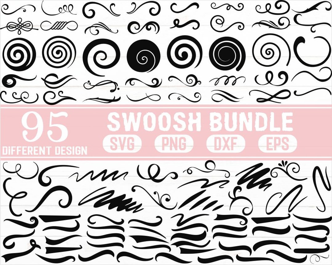 SWIRL SVG Bundle / florecer svg / swoosh, swish, trazo svg / Elemento ...